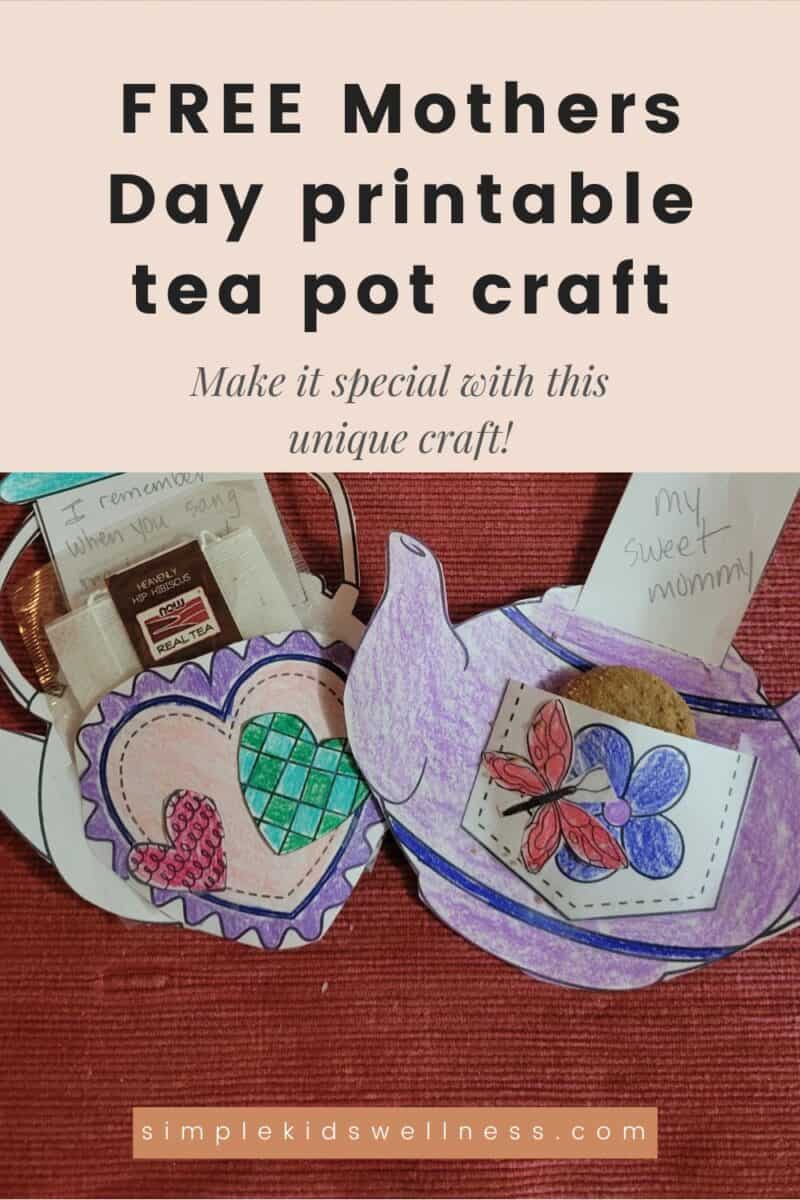 Free Mothers Day Printable 3-D Teapot Card Craft for Mom