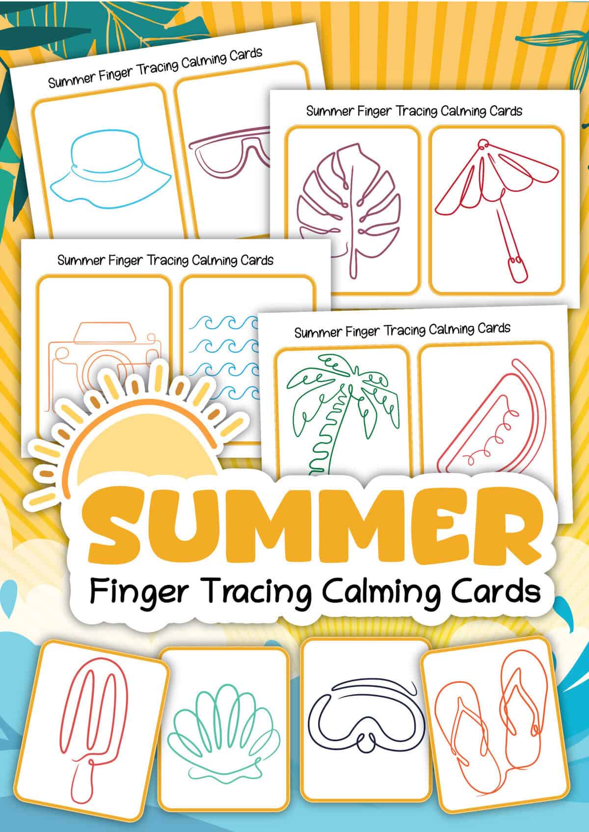 12 Free Calming Summer Tracing Worksheets for Bored Littles